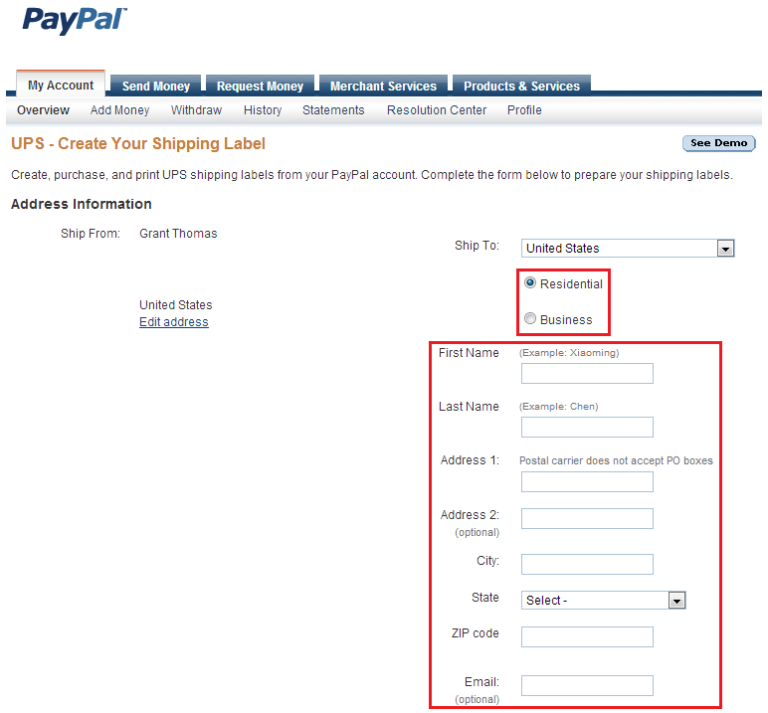 Print USPS and UPS Shipping Labels from your PayPal Account