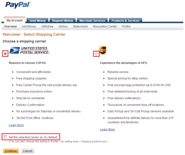 Print USPS and UPS Shipping Labels from your PayPal Account