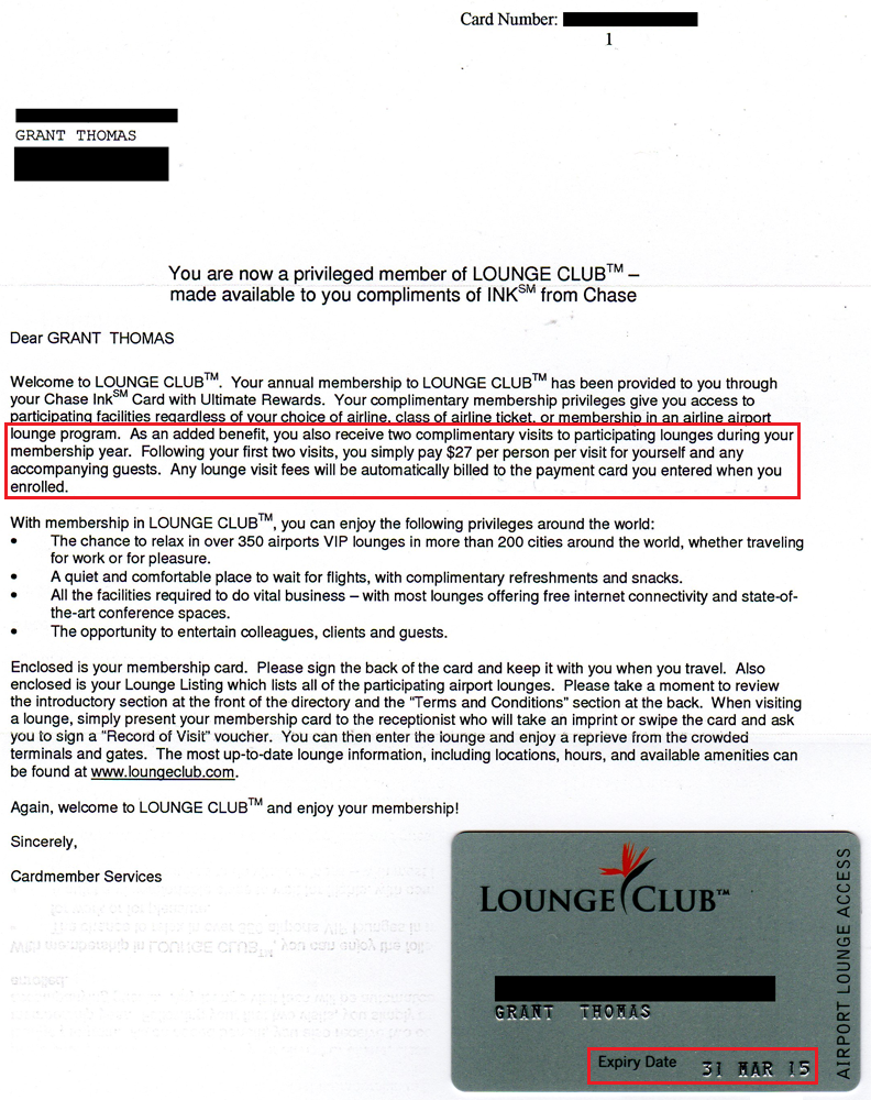 Free Lounge Club Membership with Chase Ink Bold/Plus Credit Card