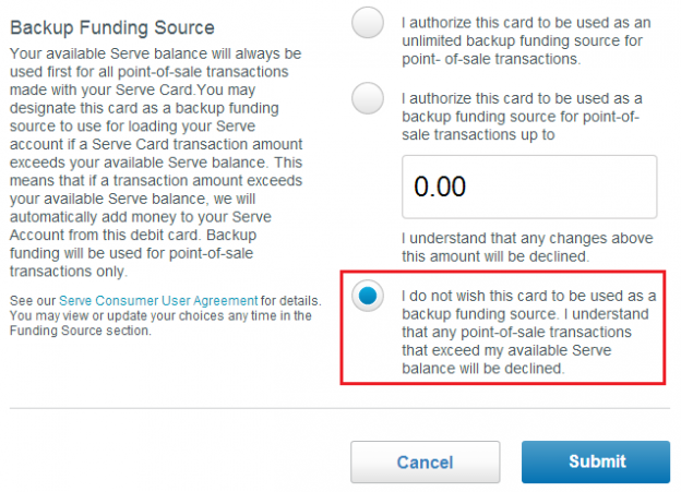 How to Add a Debit Card to Serve