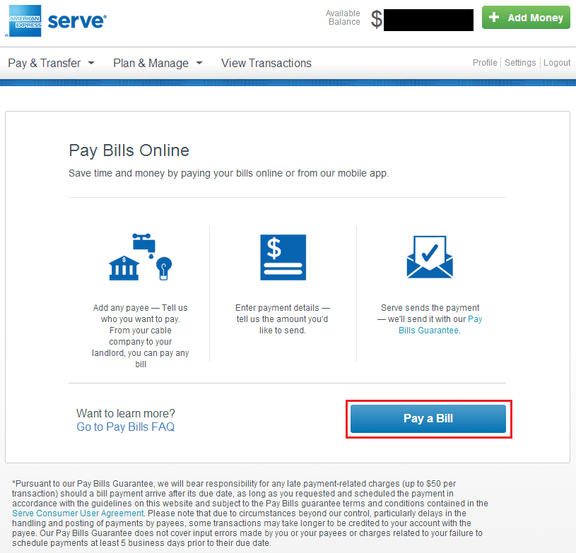 How to Pay Bills with Serve