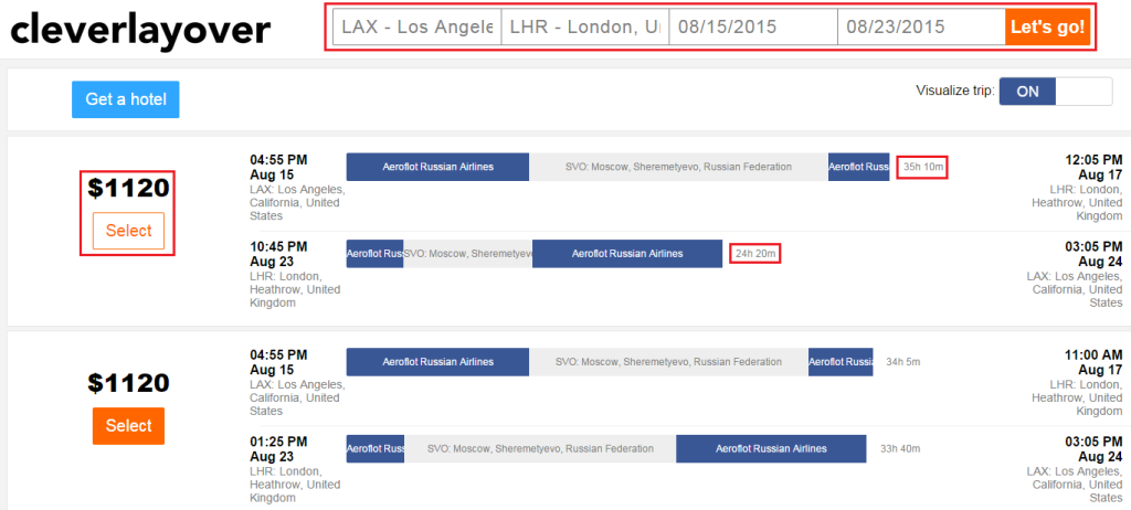 CleverLayover Search Engine: Find Cheap Flights and Really Long Layovers