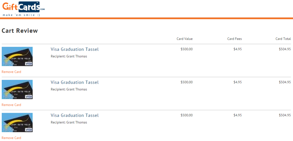 Free Shipping for Visa Gift Cards on GiftCards.com (Promo Code LABOR15)