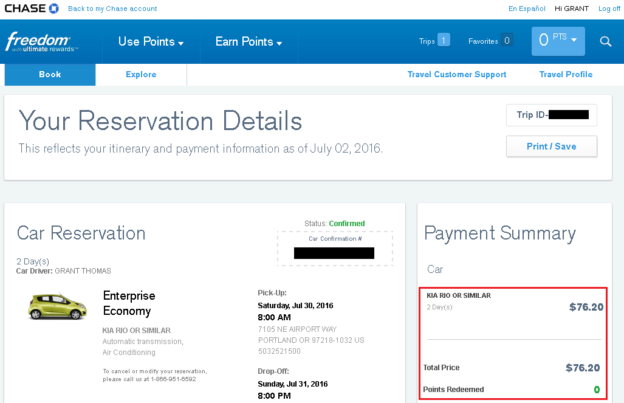 Chase Freedom 10% Cash Back for Hotel & Rental Car Bookings (Actually a ...