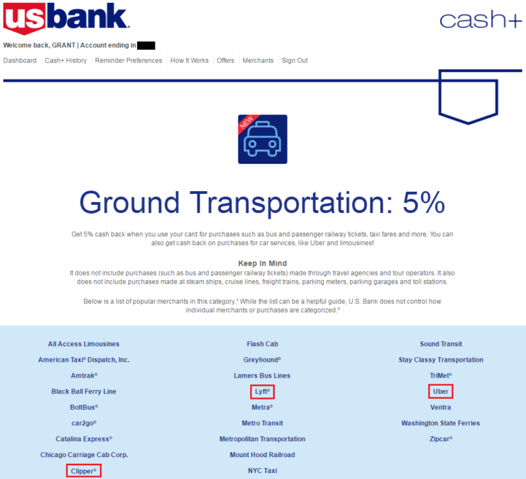 US Bank Cash Plus Credit Card Adds Ground Transportation (Including ...