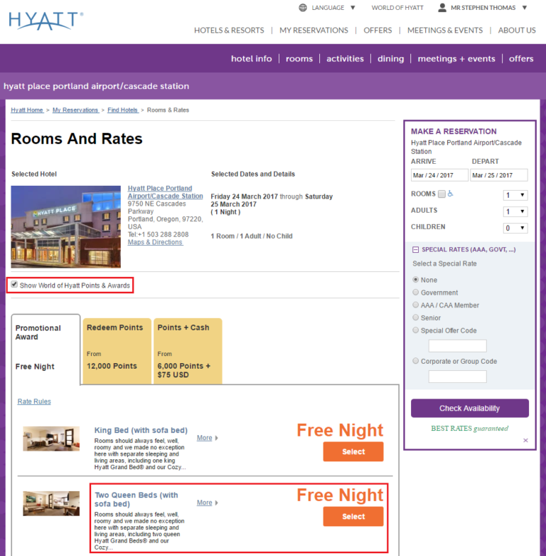 How to Redeem your World of Hyatt Free Anniversary Night Certificate