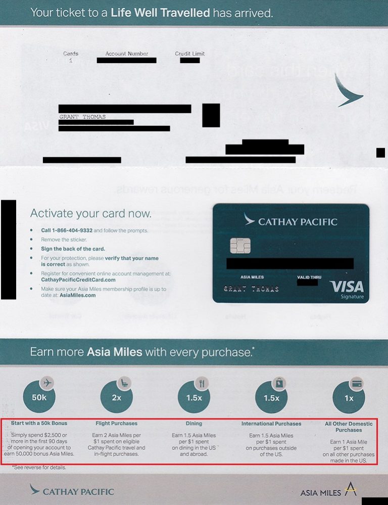 Cathay Pacific Visa Signature Credit Card Application Process, Card ...