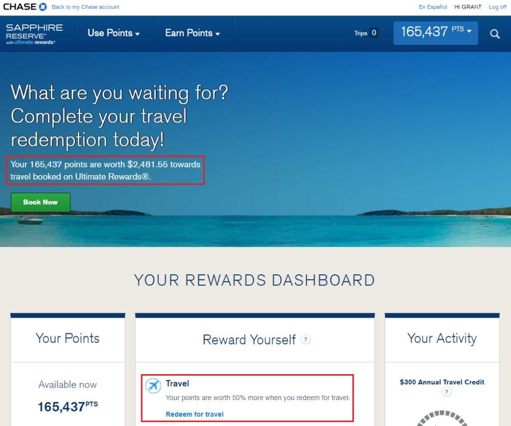 Redeem Chase Ultimate Rewards Points for 1.5 Cents Per Point with Chase ...