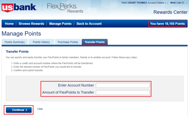 New US Bank FlexPerks Transfer Process (Share & Combine US Bank FlexPoints)