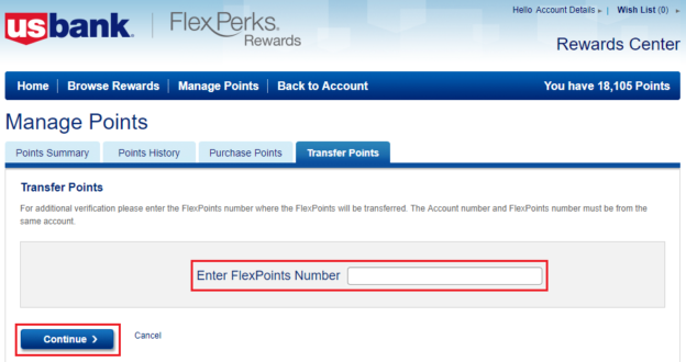 New US Bank FlexPerks Transfer Process (Share & Combine US Bank FlexPoints)