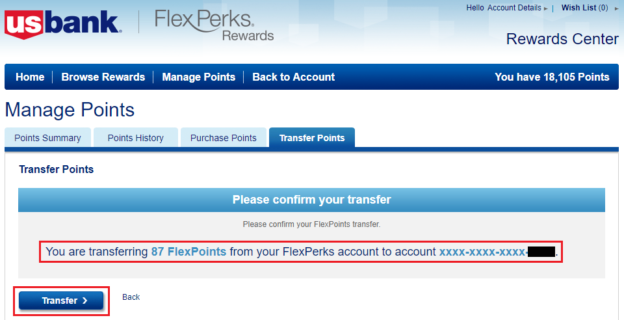 New US Bank FlexPerks Transfer Process (Share & Combine US Bank FlexPoints)