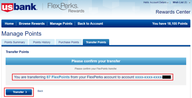New US Bank FlexPerks Transfer Process (Share & Combine US Bank FlexPoints)