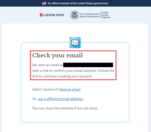 Create Login.gov Account to Log into Global Entry / TSA PreCheck Dashboard