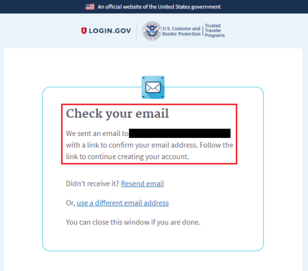 Create Login.gov Account to Log into Global Entry / TSA PreCheck Dashboard