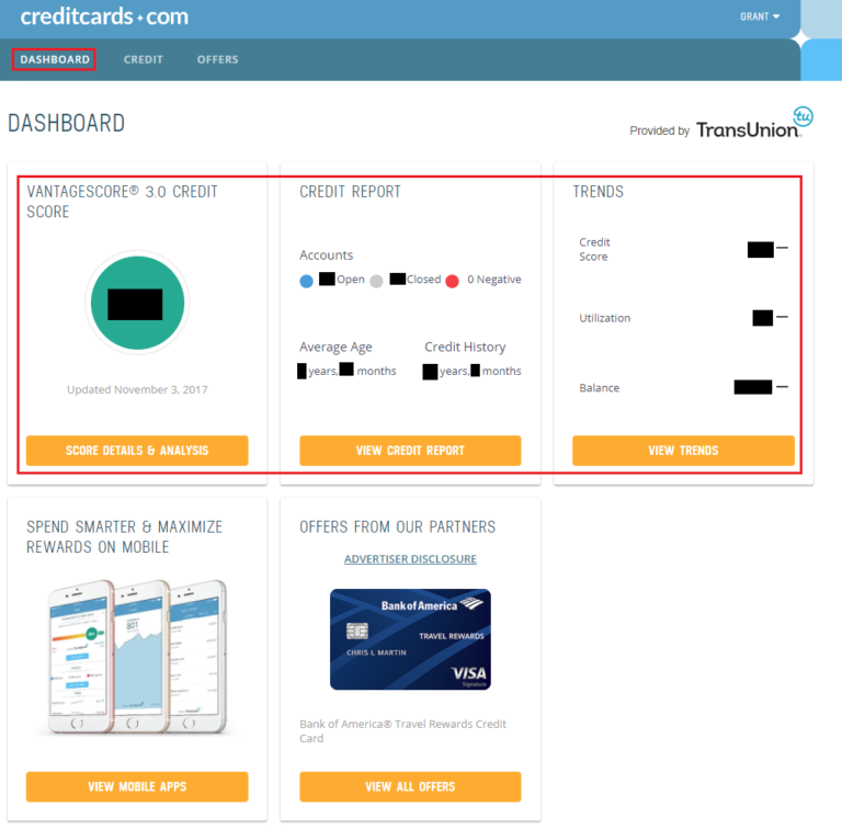 Sign up for Free Credit Monitoring from CreditCards.com (TransUnion ...