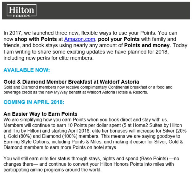 New Hilton Honors Program Changes that I Wish World of Hyatt Would Copy