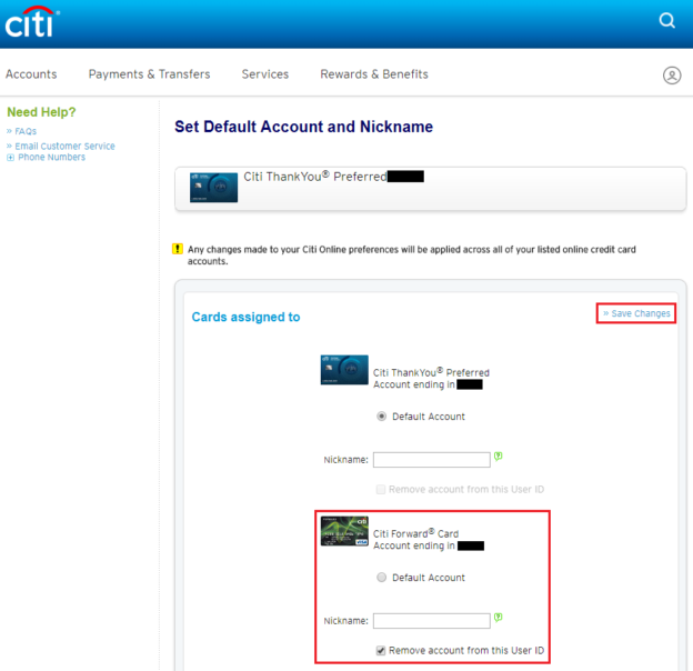 How to Remove / Unlink Citi Credit Card from Online Account
