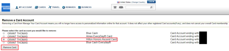 How to Remove Closed American Express Credit Cards from your Online Account