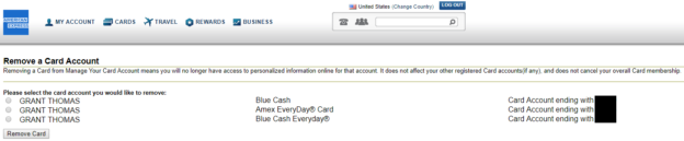 How to Remove Closed American Express Credit Cards from your Online Account
