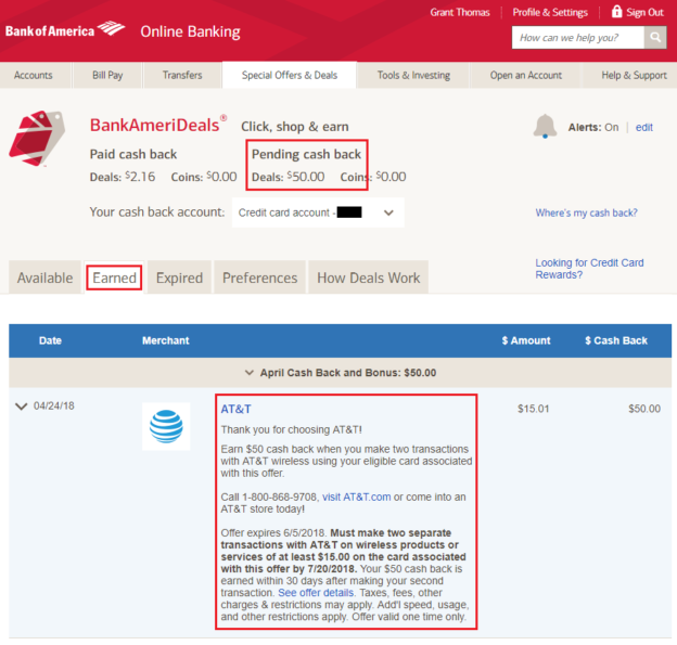 Bank of America BankAmeriDeals: How Quickly does the Cash Back ...