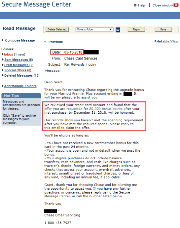 Chase Honored 20,000 Point Offer on Upgraded Marriott Rewards Premier ...