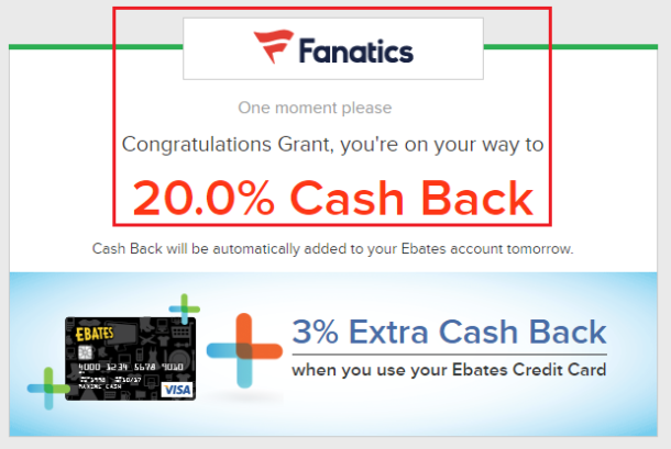 Earn 20% Cash Back at Fanatics.com (College Sports Apparel)