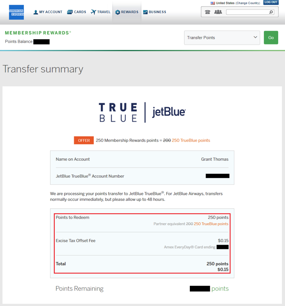Transfer Times to JetBlue from AMEX Membership Rewards, Citi Thank You ...