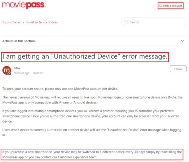 Cannot Sign Into MoviePass App on New iPhone Due to "Unauthorized ...