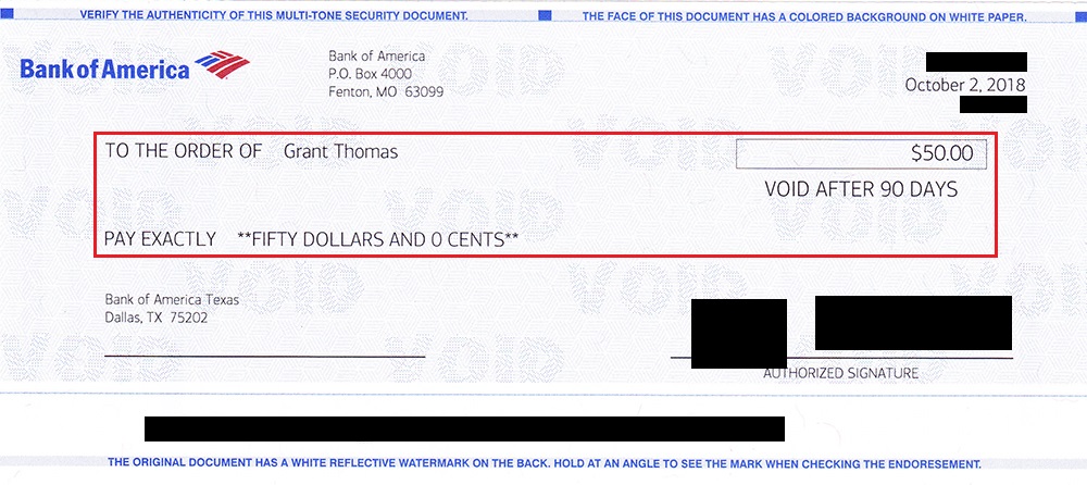 Voided Check Bank Of America Checkbook Lets You Email Anyone A 