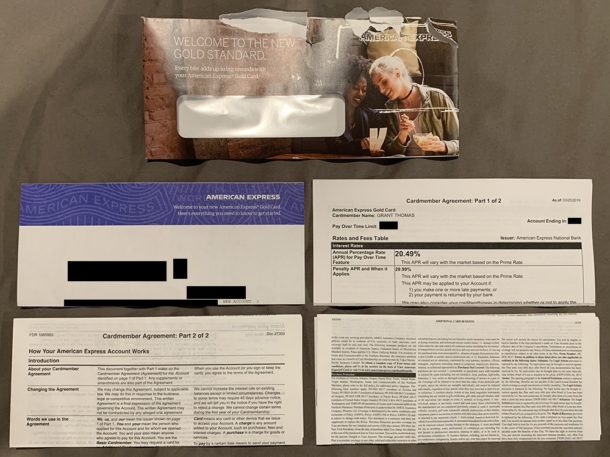 Unboxing my American Express Gold Card: Card Art & Welcome Documents