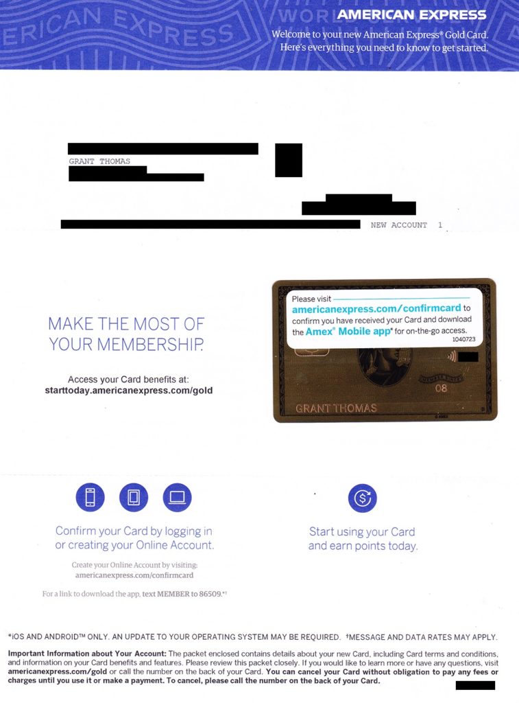 Unboxing my American Express Gold Card: Card Art & Welcome Documents