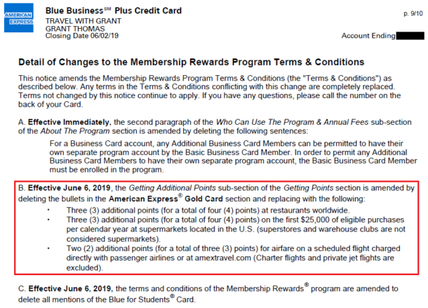 More Membership Rewards Program Changes (AMEX Gold 4x Restaurants ...
