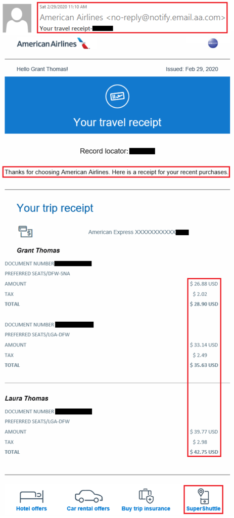 2020 Datapoint: AMEX Airline Fee Credit for American Airlines Posted in ...