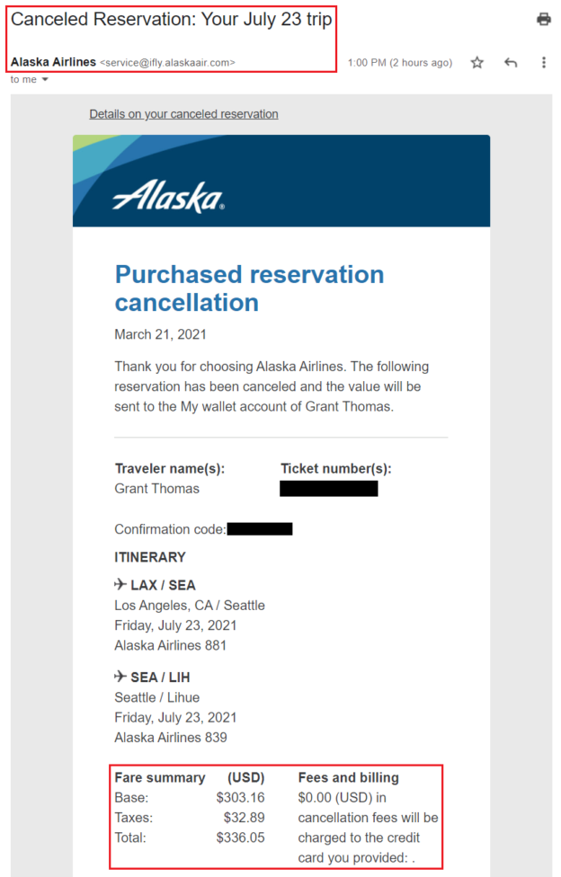 I Texted Alaska Airlines to Cancel My Reservation and it was Easy