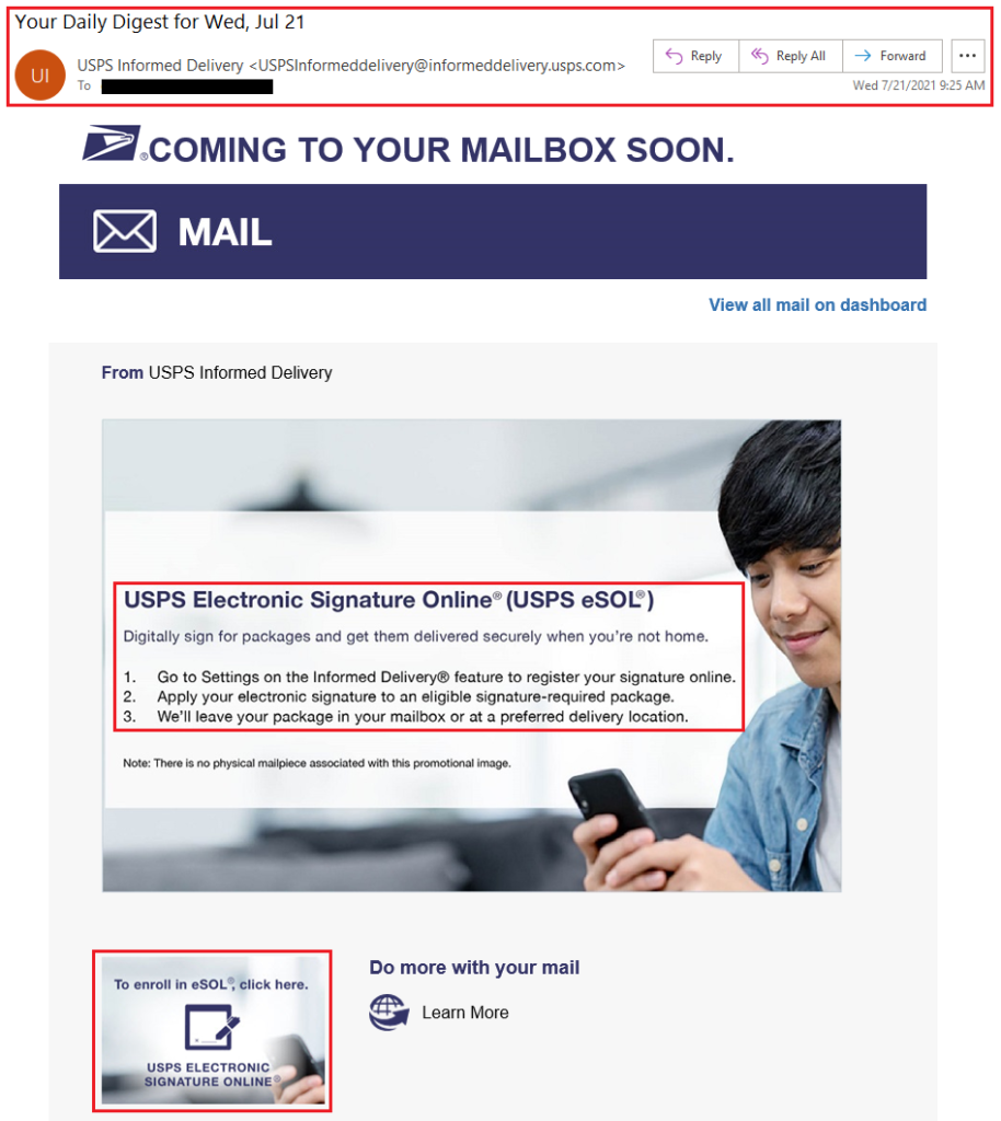 New USPS Informed Delivery Feature: Electronic Signature Online (eSOL ...