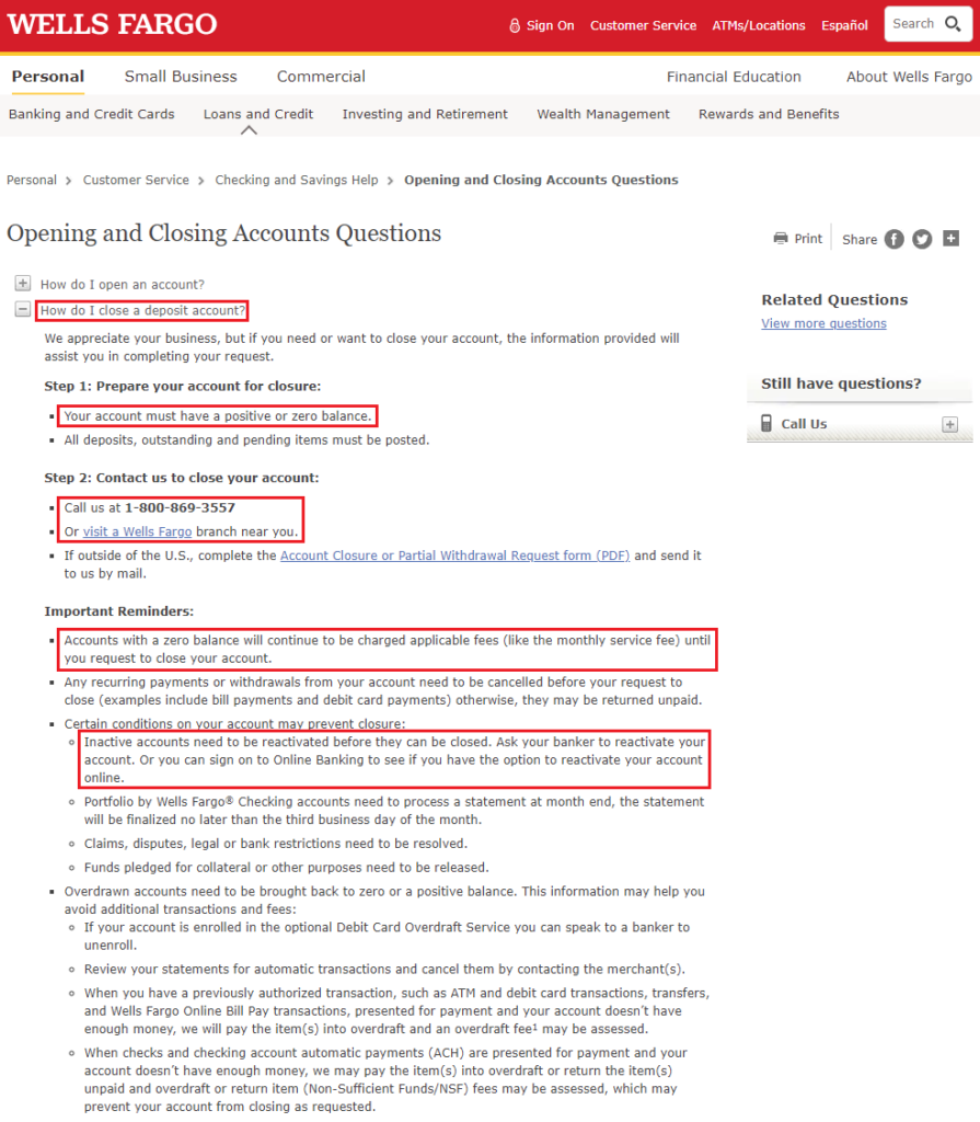 Wells Fargo May Close Accounts with Zero Balance or Charge Monthly ...