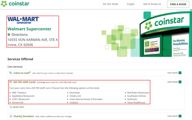 Attention Coinstar Users: Not All Kiosks Offer Amazon eGift Cards