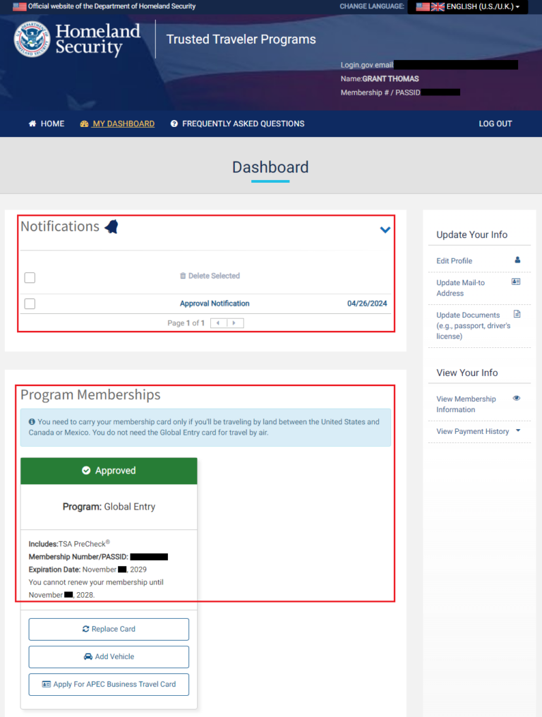 My Easy 2 Day & $100 Global Entry Renewal Process