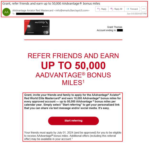 Barclays Announces AAdvantage Aviator Red Credit Card Referral Offer ...